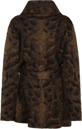 Etro Jacquard Animalier Mohair Cardigan - Brown