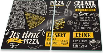 Decorwelt | Herdabdeckplatten 2x40x52 cm 2-Teilig Mit Spruch Weiß Ceranfeld Universal Spritzschutz Glas Deko Elektroherd Induktion für Kochplatten Herdschutz Sc