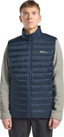 Jack Wolfskin Daunenweste JACK WOLFSKIN PILVI DOWN VEST M, Herren, Gr. XL (54/56), blau (midnightsky), Obermaterial: 100% POLYESTER. F&uuml;llung: 90% ENTENDAUNEN, 10% F