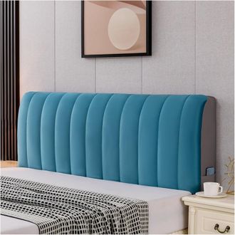 Generic Samt-Kopfteilbezug for Doppelbett - Dick gesteppter Schutz for Elegante, waschbare Schlafzimmerdekoration(Blue,180x60cm/71x24in)