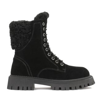 Kazar Flache Kn&ouml;chelstiefel aus weichem Wildleder - - Shoes - Damen - Schwarzk - 36 EU