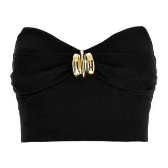 Elisabetta Franchi Femme, Tops, Noir, Taille: 36 FR Haut Chic au Style Unique