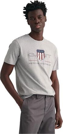 GANT Herren Reg Archive Shield T-shirt T Shirt, Grey Melange, 3XL EU