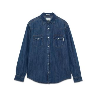 Roy Rogers Homme, Chemises, Bleu, Taille: S Camicia in denim elasticizzato