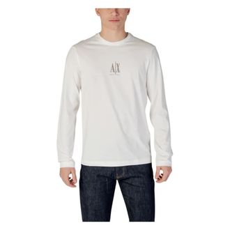 A|X Armani Exchange Wei&szlig;es Langarm-T-Shirt mit Print - - Tops - Herren - Wei&szlig; - L