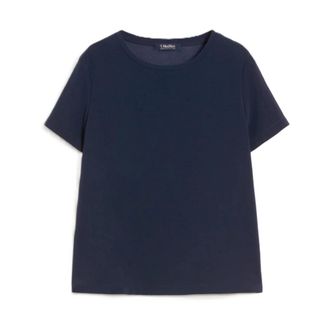 Max Mara Satin-T-Shirt - - Tops - Damen - Blau - S