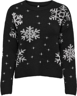Only Weihnachtspullover ONLXMAS ROLFA LS ONECK SNOWFLAKES KNT