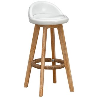 Generic Moderner Barhocker aus Massivholz mit R&uuml;ckenlehne, 360&deg; drehbarer K&uuml;chenhocker, bequemer Fr&uuml;hst&uuml;ckshocker mit Fu&szlig;st&uuml;tze f&uuml;r Esszimmer, 37 x 37 x 53 cm