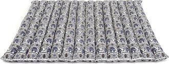 Leewadee Zabuton Rollbare Meditations-Matte Tragbare Sitzmatte &Ouml;kologisches Naturprodukt, Kapok, 70 x 70 cm, Blau Wei&szlig;