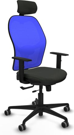 Piqueras y Crespo Ergonomischer Stuhl, verstellbare Arme, h&ouml;henverstellbare Lendenwirbelst&uuml;tze und Kopfteil, h&ouml;henverstellbar und neigbar, ausgestattet mit Syncro/Trasl