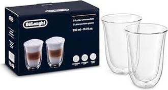 DeLonghi 5513214611 Pack de 2 Verre &agrave; caf&eacute; latte isol&eacute; 330ml