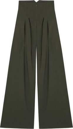 Cortana Femme, Pantalons, Vert, Taille: 34 FR Soto, pantalon en lin vert fonc&eacute;