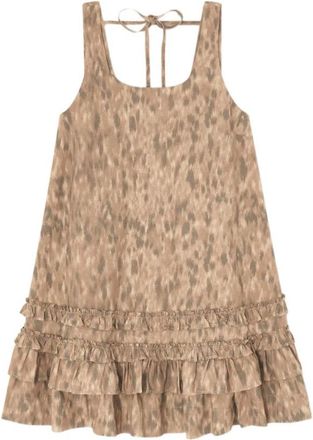 Ganni Femme, Robes, Beige, Taille: 38 FR Robe en coton imprim&eacute;