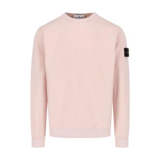 Stone Island Cotton Fleece Rundhals-Sweatshirt - - Sweatshirts & Hoodies - Herren - Rosa - XL
