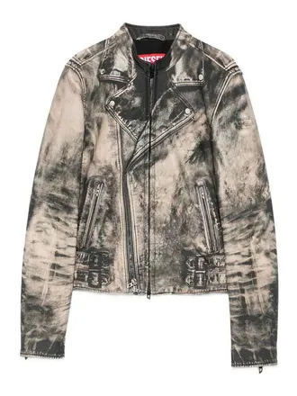 Diesel Manteau En Cuir - Beige