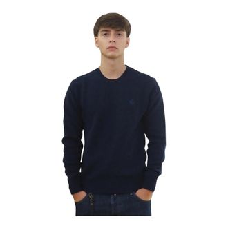 Baracuta Shetland Rundhals-Strickpullover - - Knitwear - Herren - Blau - L