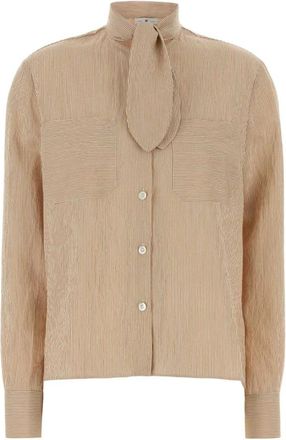 Pantaloni Torino Femme, Blouses et Chemises, Beige, Taille: 38 FR Embroidered Jersey Viola Shirt