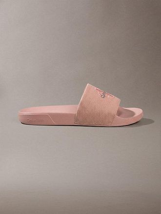 Calvin Klein Tongs profil&eacute;es en toile avec logo