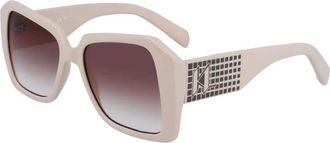 Karl Lagerfeld Femme, Accessoires, Blanc, Taille: ONE Size Lunettes de soleil &agrave; monture inject&eacute;e avec verres d&eacute;grad&eacute;s