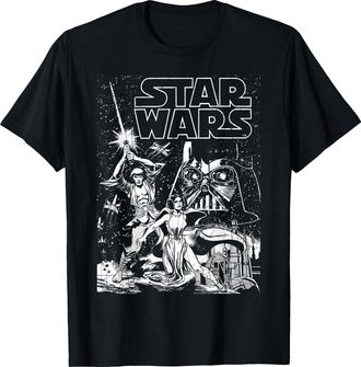 Star Wars Luke Leia Vader Retro Classic Comic Art T-Shirt