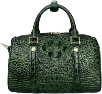 Generic Fashion Lady Oreiller Sac &agrave; main en cuir de crocodile v&eacute;ritable pour femme Vert Sac exotique peau dalligator Fermeture &eacute;clair Sac &agrave; main pour femme, v