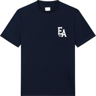 Emporio Armani Emblem T-Shirt - - Tops - Herren - Blau - S