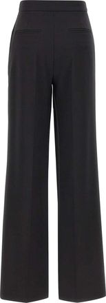 Elisabetta Franchi Wide-Leg Crepe Trousers - Black