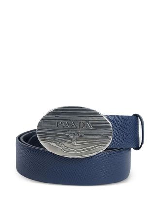 Prada Gürtel mit texturierter Schnalle - Blau