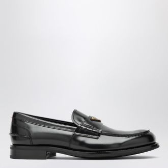 Prada Mokassins aus geb&uuml;rstetem Leder in Schwarz
