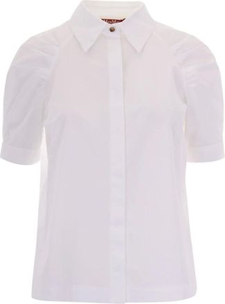 Max Mara Femme, Blouses et Chemises, Blanc, Taille: 40 FR Cotton Poplin Shirt