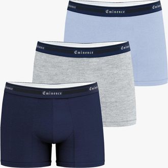 Eminence Lot de 3 boxers unis en coton m&eacute;lang&eacute;