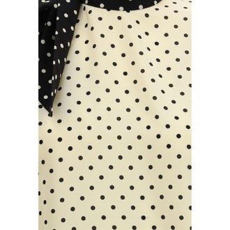 Valentino Polka-Dot Silk Blouse - Beige