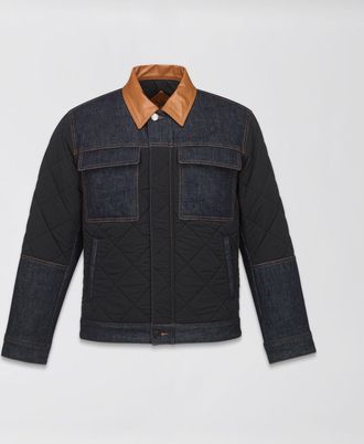 MCM Jacke aus Denim und gestepptem Nylon MOOD INDIGO COTTON