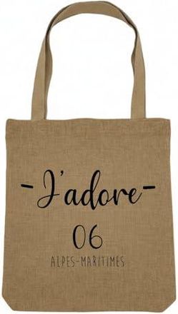 Fabulous Sac Shopping Tote Bag Aspect Lin - JAdore 06 Alpes Marimtimes Departement France Region - Sac de Courses Toile Epaisse 360g Beige Naturel Cabas Port&eacute; 