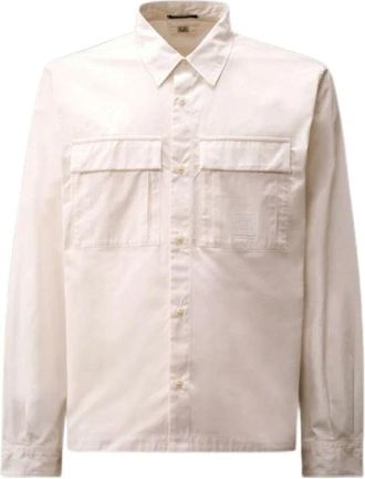 C.P. Company C.p. Company, Homme, Chemises, Blanc, Taille: L Chemise &agrave; Manches Longues Boutonn&eacute;e en Gabardine Metropolis Series