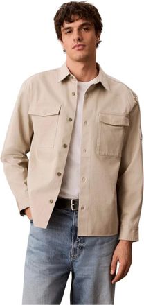 Calvin Klein Jeans Homme, Vestes, Beige, Taille: M Chemise &agrave; manches longues