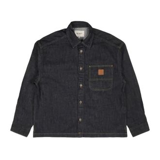 Carhartt Work in Progress Blaue Denim Hemdjacke Klassischer Schnitt - - Shirts - Herren - Blau - S