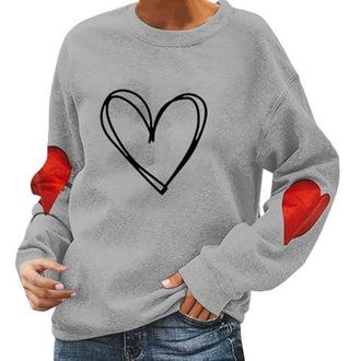 Generic Sweat &agrave; capuche &agrave; manches longues et col rond imprim&eacute; pour femmes 2026, gris, XXL