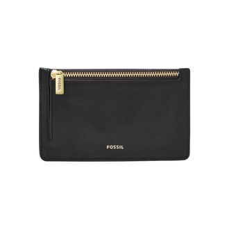 Fossil Brieftasche für Frauen Logan, Leder/Polyurethanbesatz Kartenetui schwarz 13,8 cm L x 0,4 cm B x 8,5 cm H SL7925001