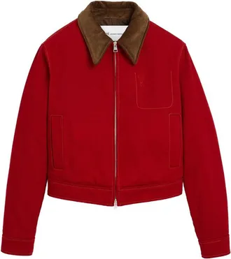 Ami Cotton Zipped Jacket With Ami De Coeur