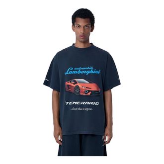 Balenciaga T-Shirt mit Grafikdruck und Rundhalsausschnitt - - Tops - Herren - Schwarzk - L