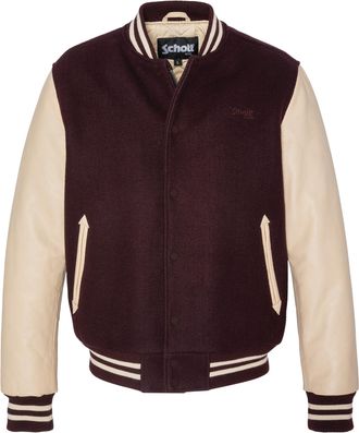 Schott NYC Herren Lc8705x Jacke, Bordeaux/Beige, L