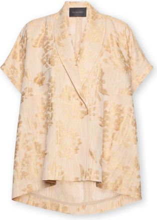 Elena Miro Femme, Blouses et Chemises, Beige, Taille: 38/40 FR Caban en jacquard lamin&eacute;