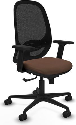 Piqueras y Crespo B&uuml;rostuhl mit R&uuml;ckenlehne und 2D-Armlehnen, h&ouml;henverstellbare Lendenwirbelst&uuml;tze, mit 3 Positionen und Schneideschaum, Schwarz/Dunkelbraun