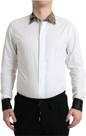 Dolce & Gabbana Homme, Chemises, Blanc, Taille: S Chemise Habill&eacute;e Gold