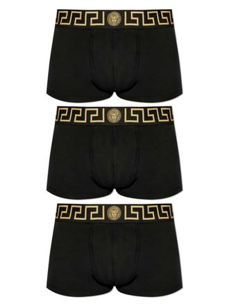 Versace Ensemble de trois boxers avec bordure Greca