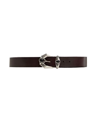 8 by YOOX METALLIC GEOMETRIC BUCKLE LEATHER BELT
