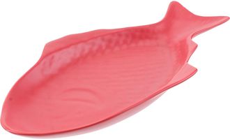 Delura Keramikteller in Fischform, Fischteller, Porzellan-Servierplatte, dekorative Snack-Aufbewahrungsplatte for die K&uuml;che zu Hause, Rot/99 (Color : Red)