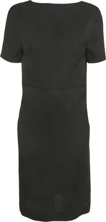 Balenciaga robe mi-longue en cr&ecirc;pe - Noir