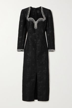 Huishan Zhang Eleanor Midikleid Aus Cloqu&eacute; Mit Kristallen - Schwarz